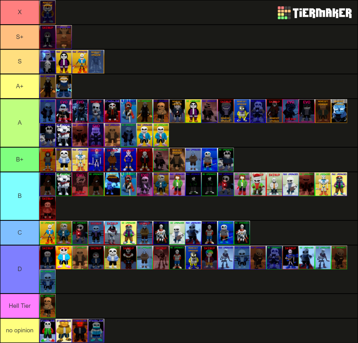 The Definitive Undertale: Last Corridor Sans Tier List (Community ...