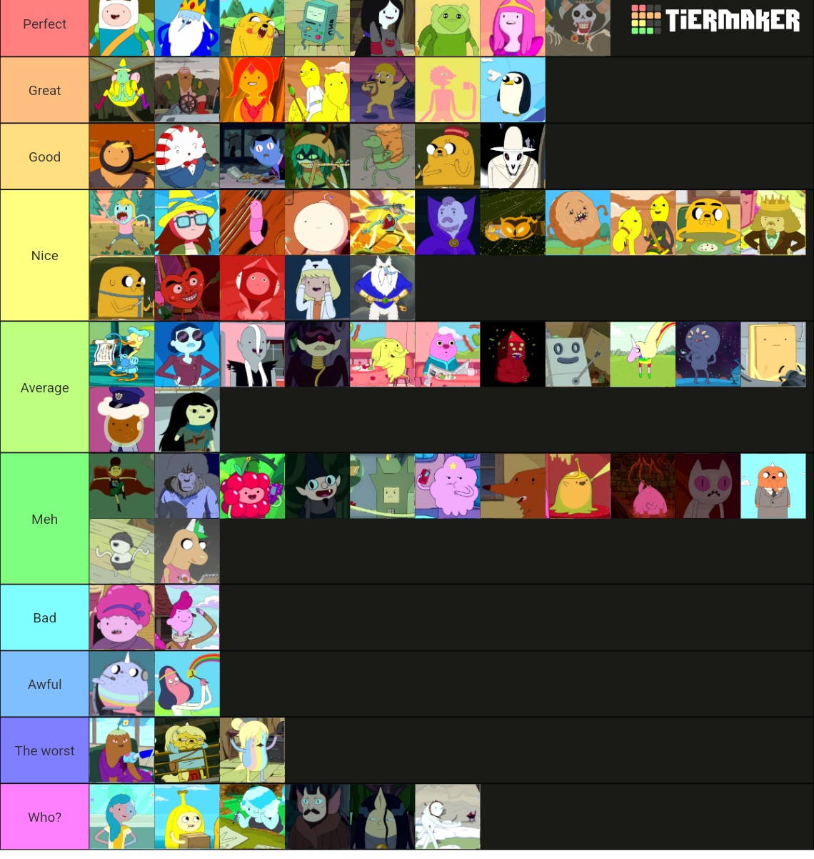 Adventure Time Characters (Major and recurring) Tier List (Community ...