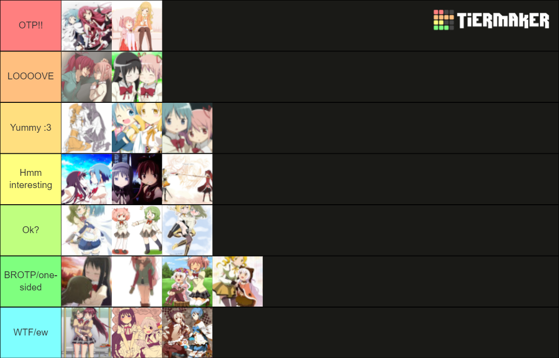 Madoka Magica Yuri Ship List Tier List (Community Rankings) - TierMaker
