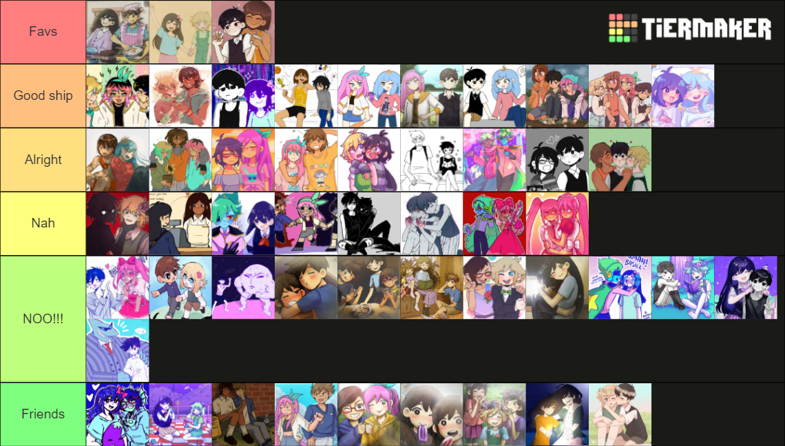 OMORI ship ranking Tier List (Community Rankings) - TierMaker