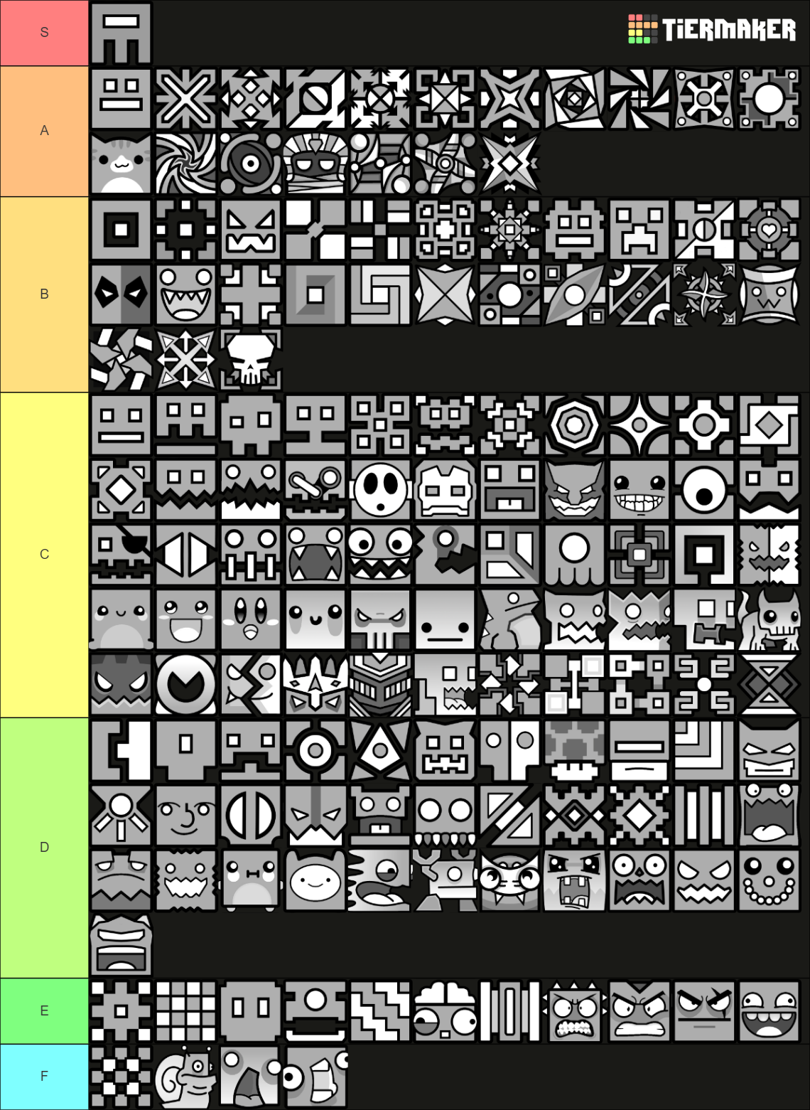 Geometry Dash Cubes Tier List (Community Rankings) - TierMaker