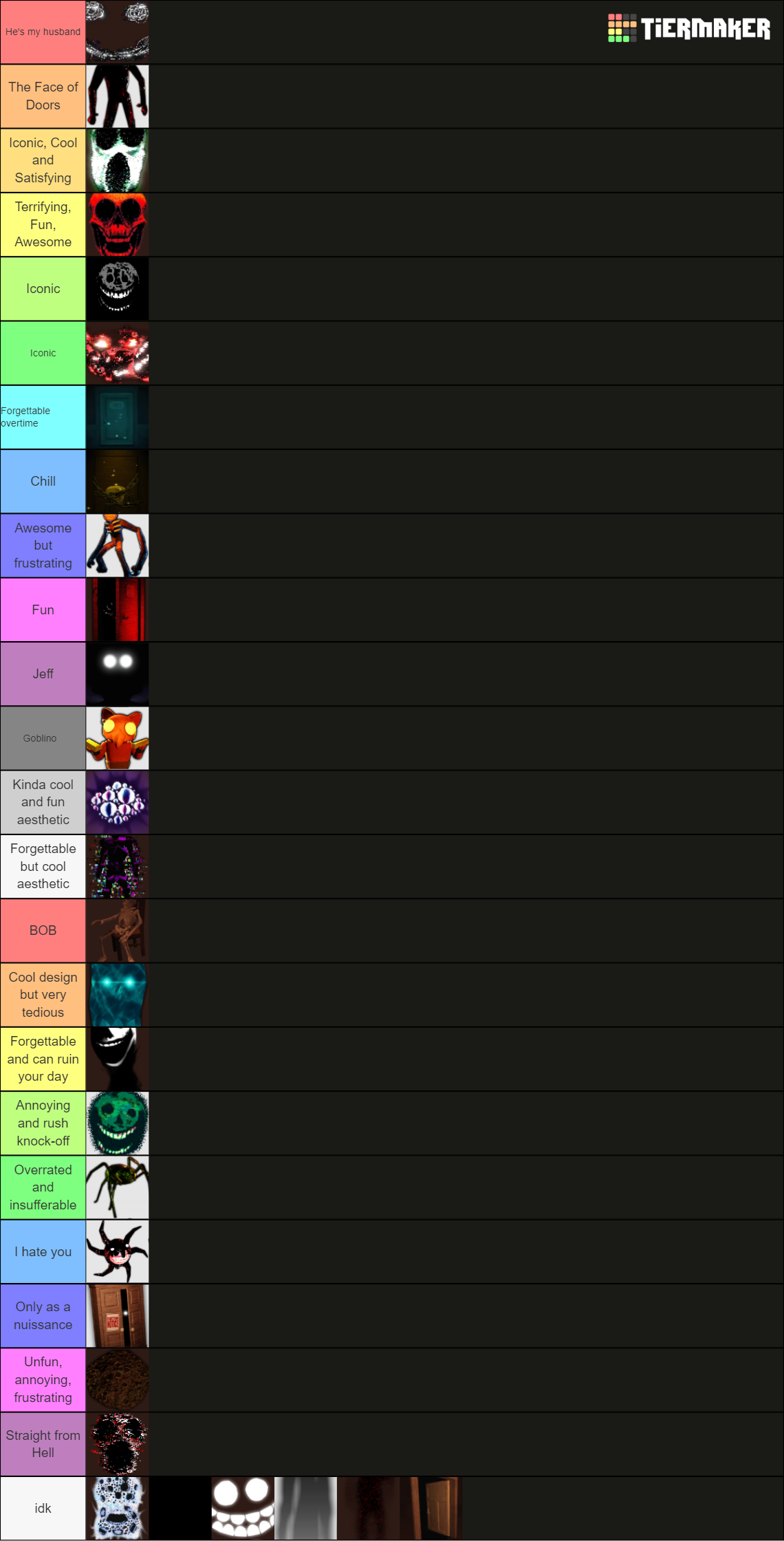 Doors Entities (Backdoor Update) Tier List (Community Rankings) - TierMaker