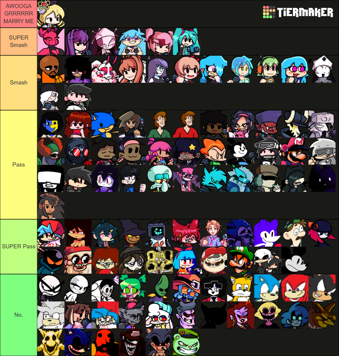 FNF Semi-Ultimate Smash Or Pass Tier List (Community Rankings) - TierMaker