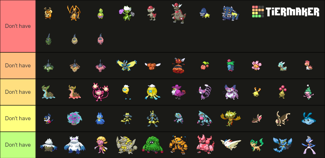 Generation 4 Shiny Pokemon Tier List (Community Rankings) - TierMaker