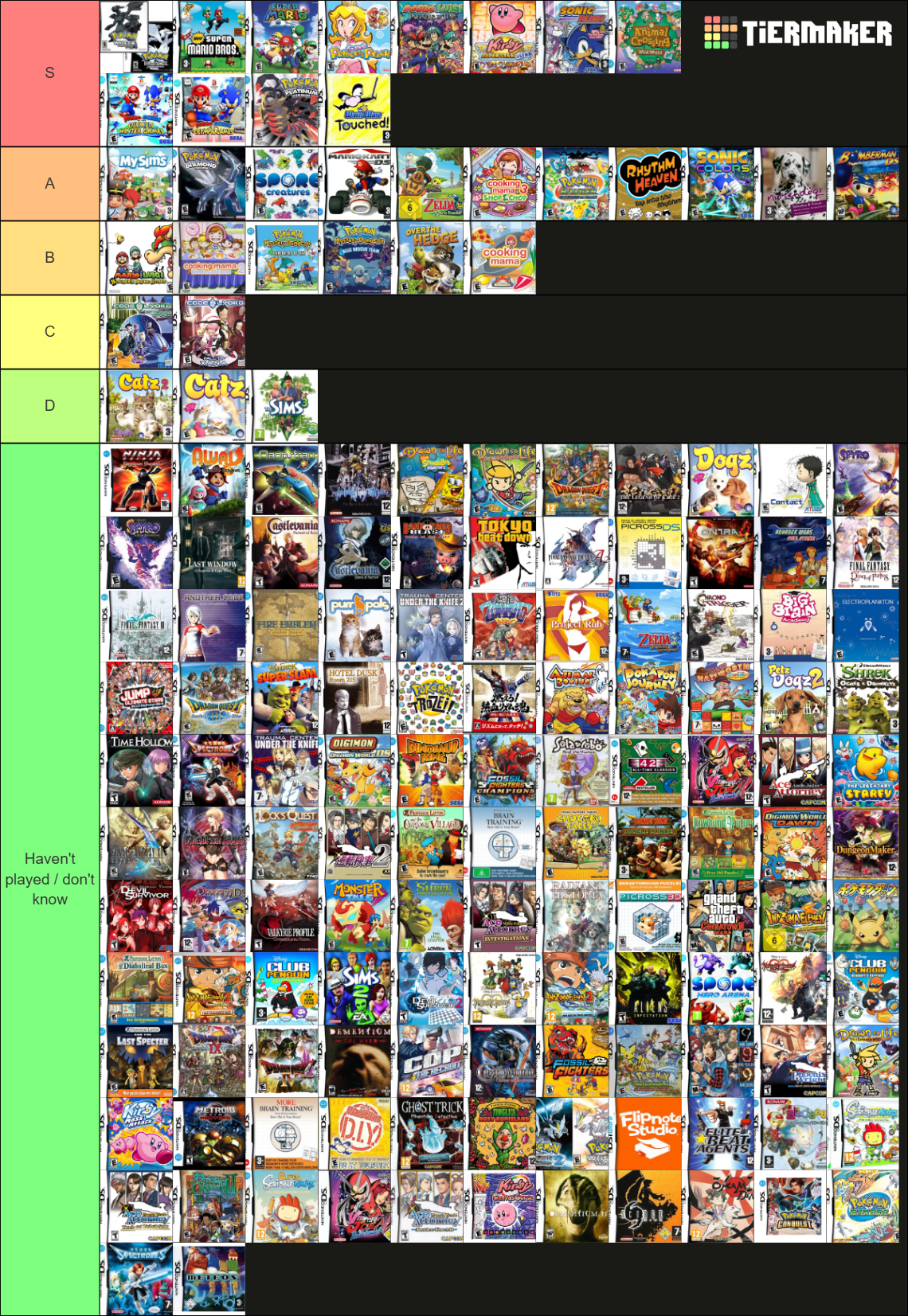 Nintendo DS Games (+100) Tier List (Community Rankings) - TierMaker