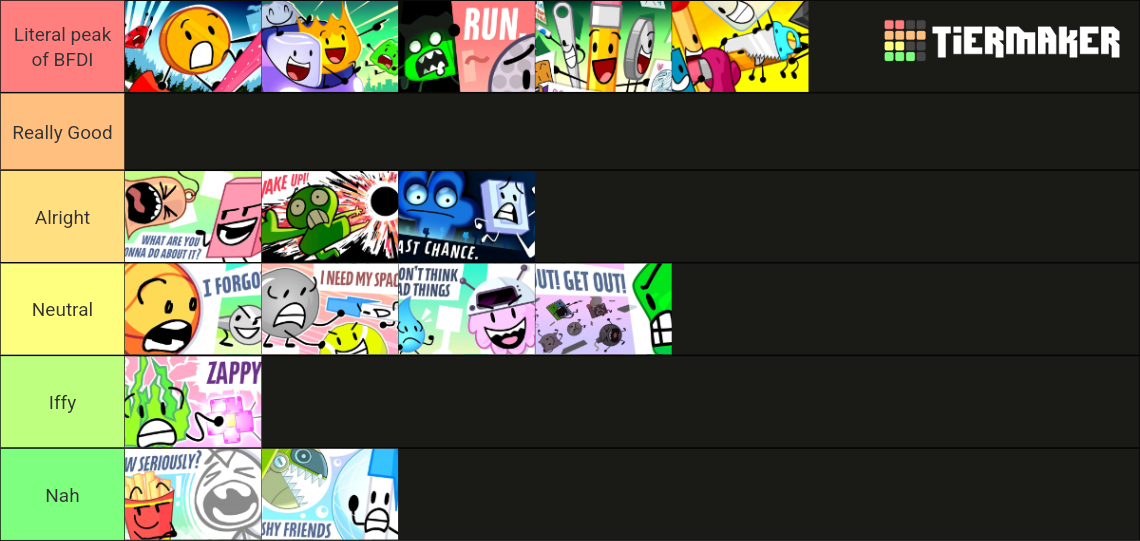 All BFDI episodes (as of BFDIA 14) Tier List (Community Rankings) - TierMaker