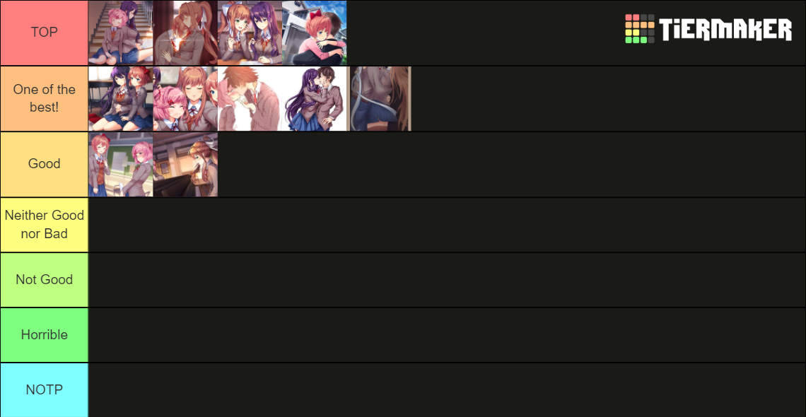 DDLC Shipping Tier List (Community Rankings) - TierMaker