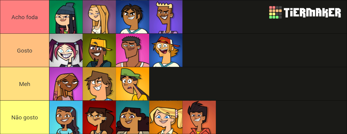 Total Drama Reboot Characters Tier List (Community Rankings) - TierMaker