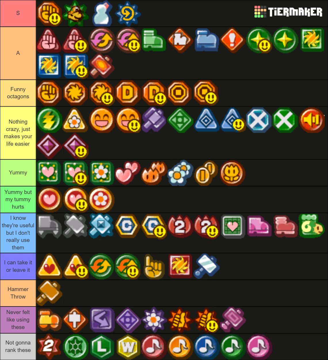 Paper Mario TTYD Badges Tier List (Community Rankings) - TierMaker