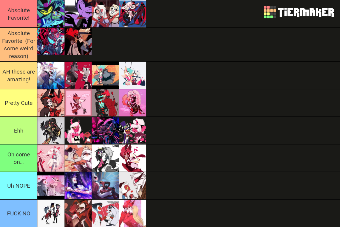 Helluva Boss and Hazbin Hotel ships Tier List (Community Rankings ...