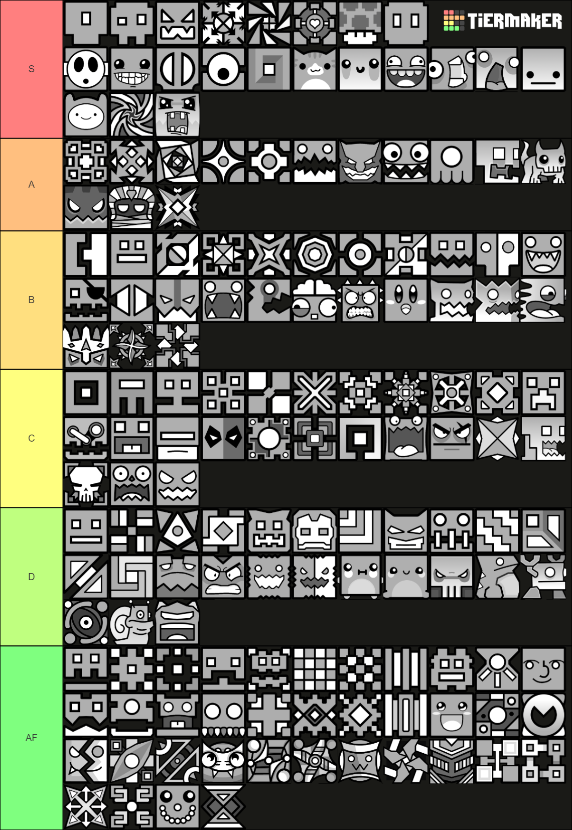 Geometry Dash Cubes Tier List (Community Rankings) - TierMaker