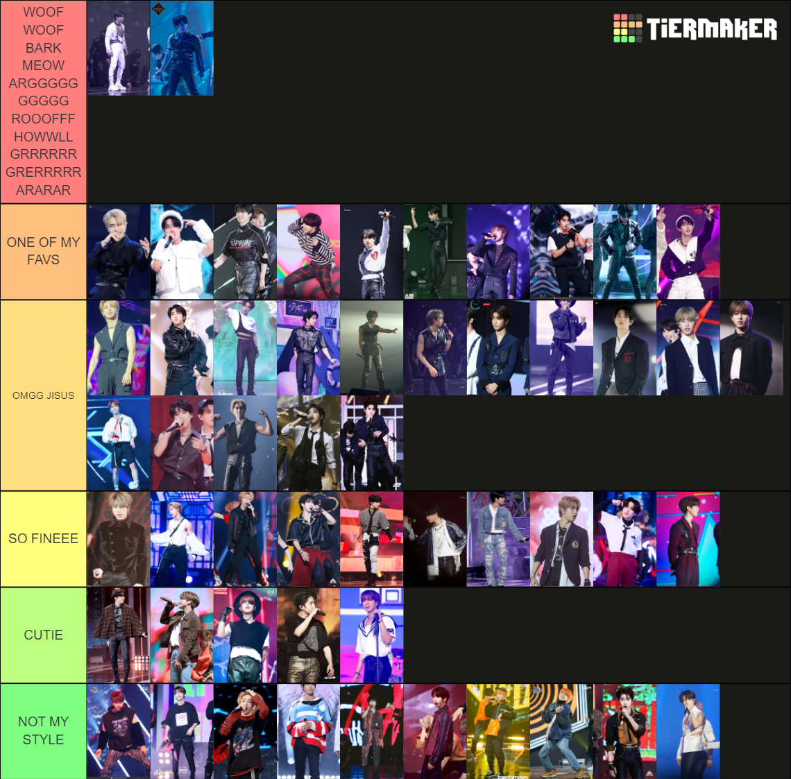 ranking han jisung's stage outfits Tier List (Community Rankings ...