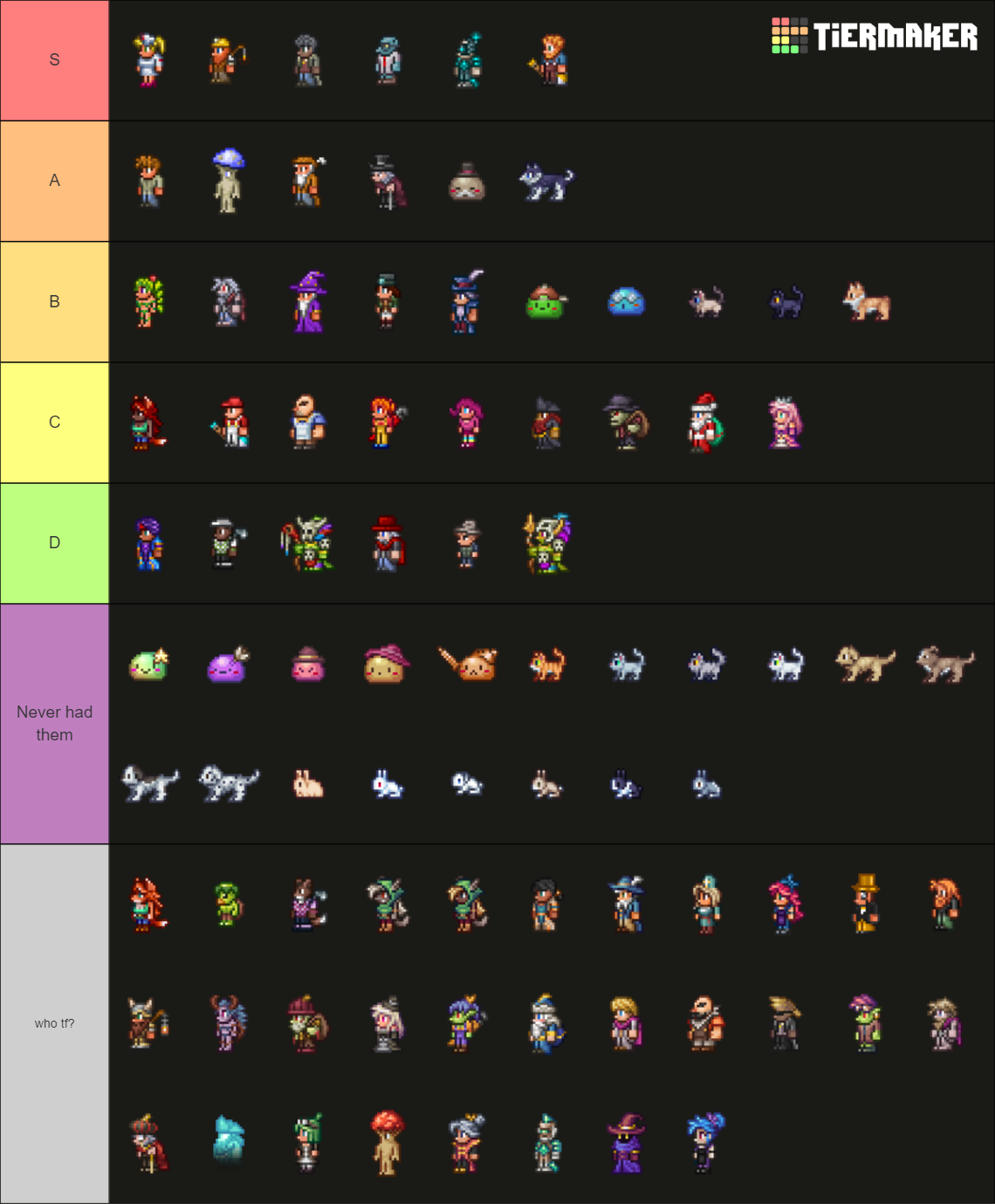 Terraria NPC Tier List (Community Rankings) - TierMaker