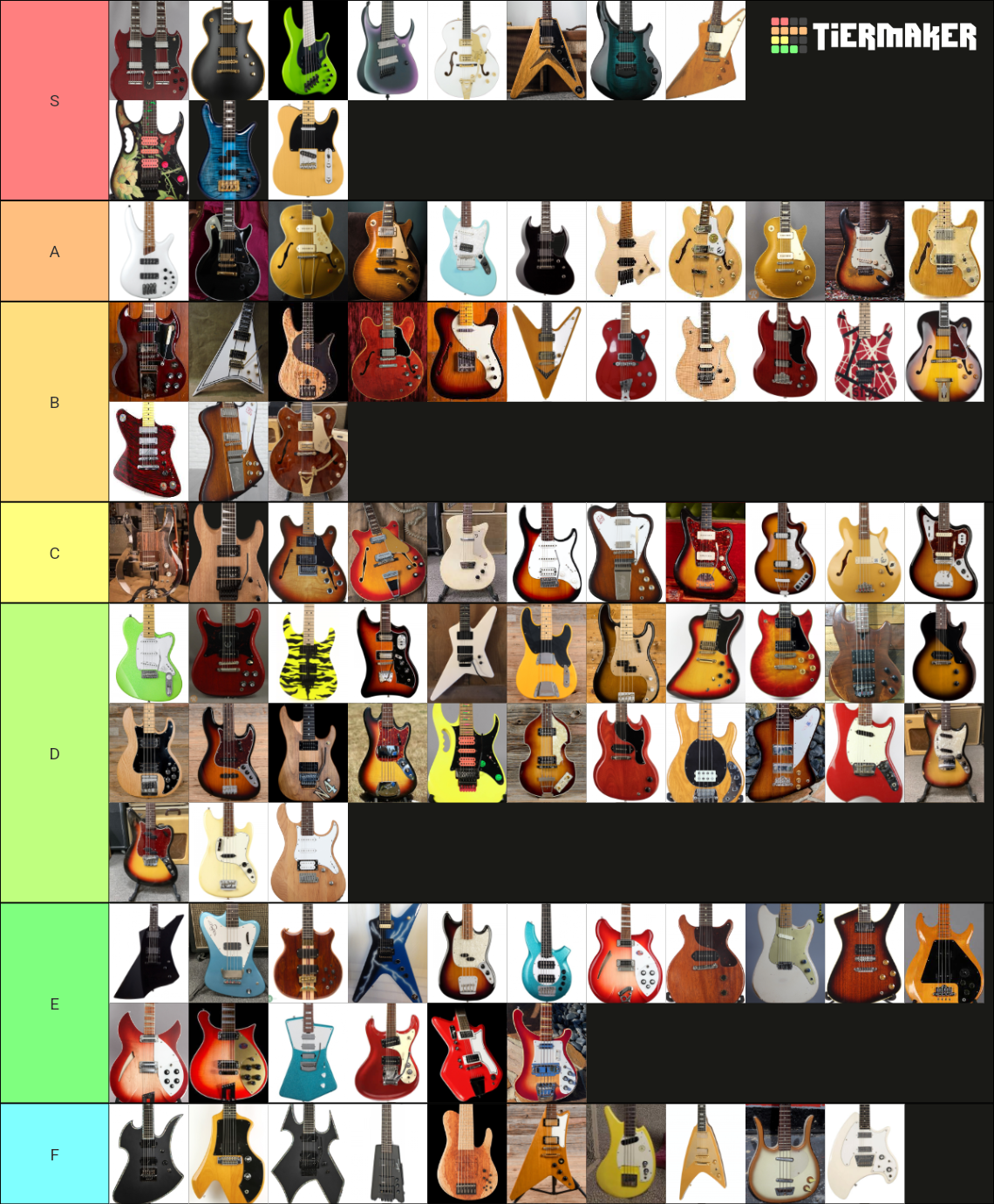 Guitar and Bass Models Tier List (Community Rankings) - TierMaker