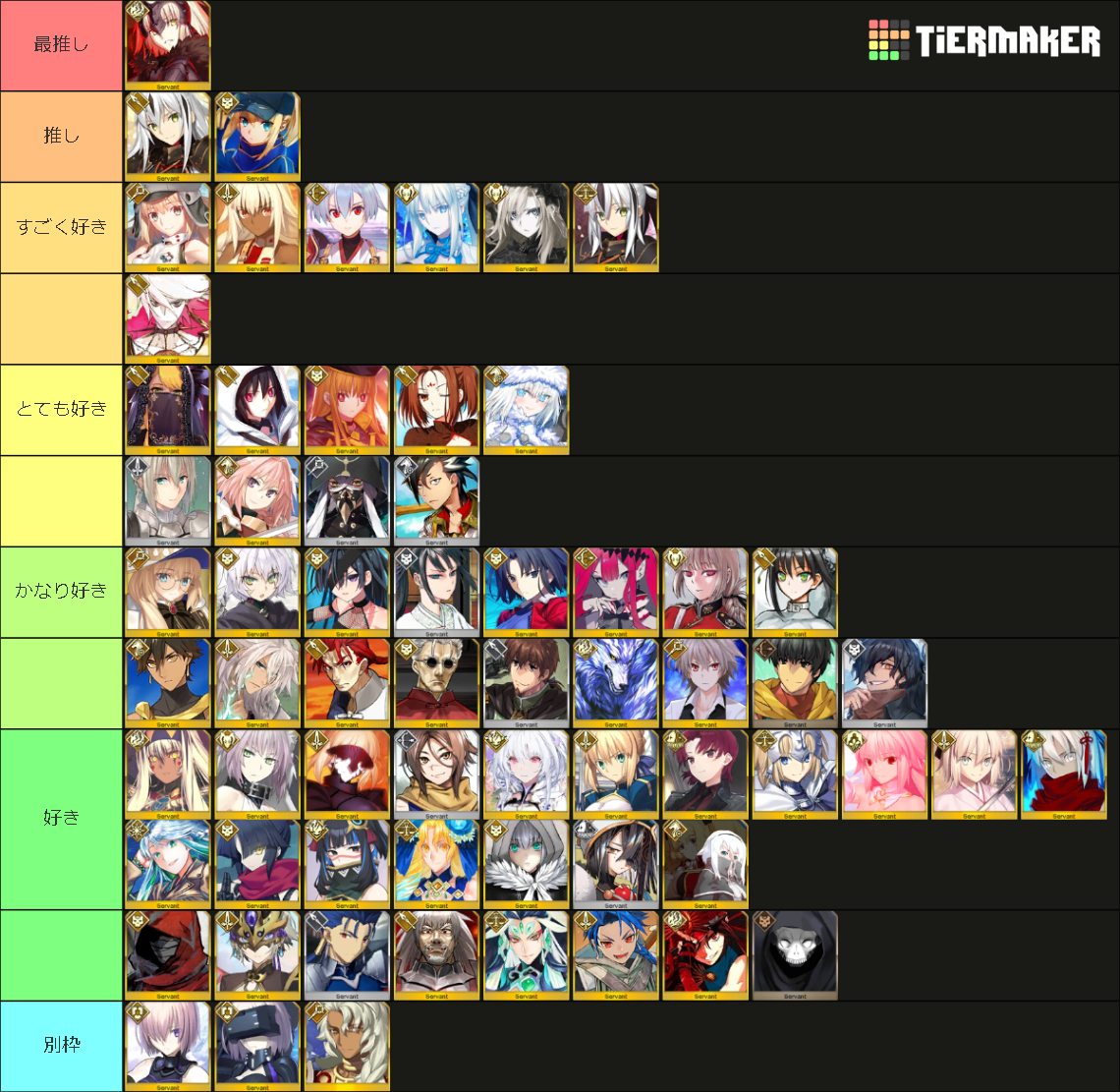 FGO All Servants 2.0 (Always Updated) Tier List (Community Rankings) - TierMaker