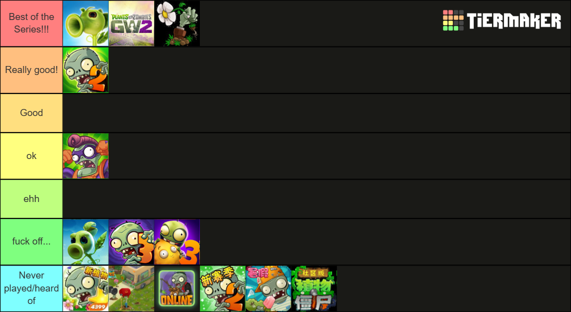 Plants vs. Zombies Games Tier List (Community Rankings) - TierMaker