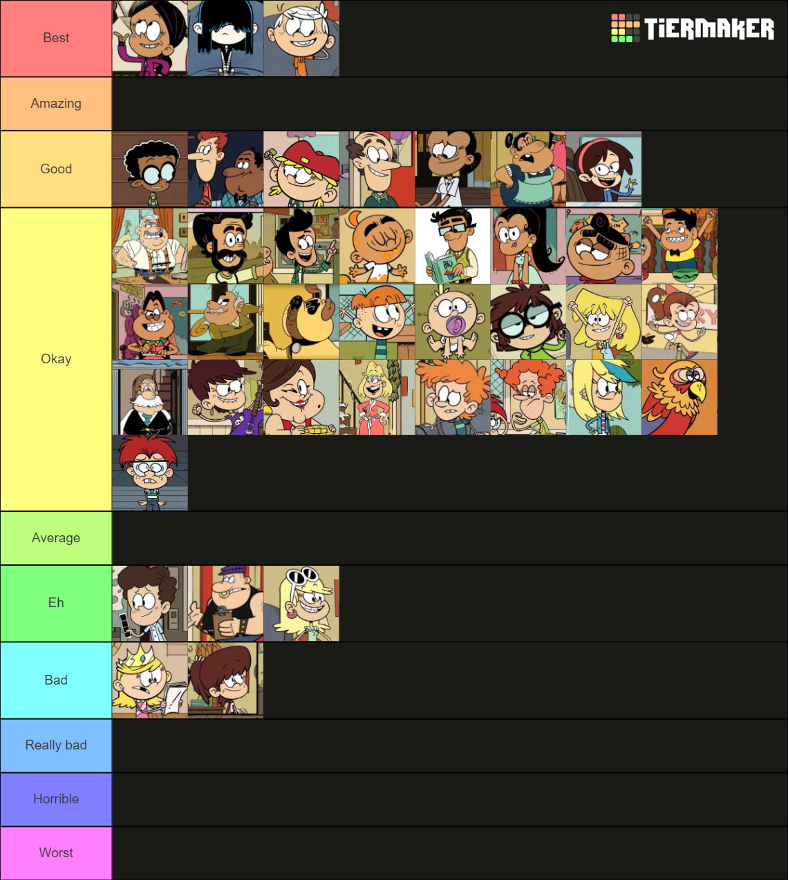 The Loud House characters Tier List (Community Rankings) - TierMaker