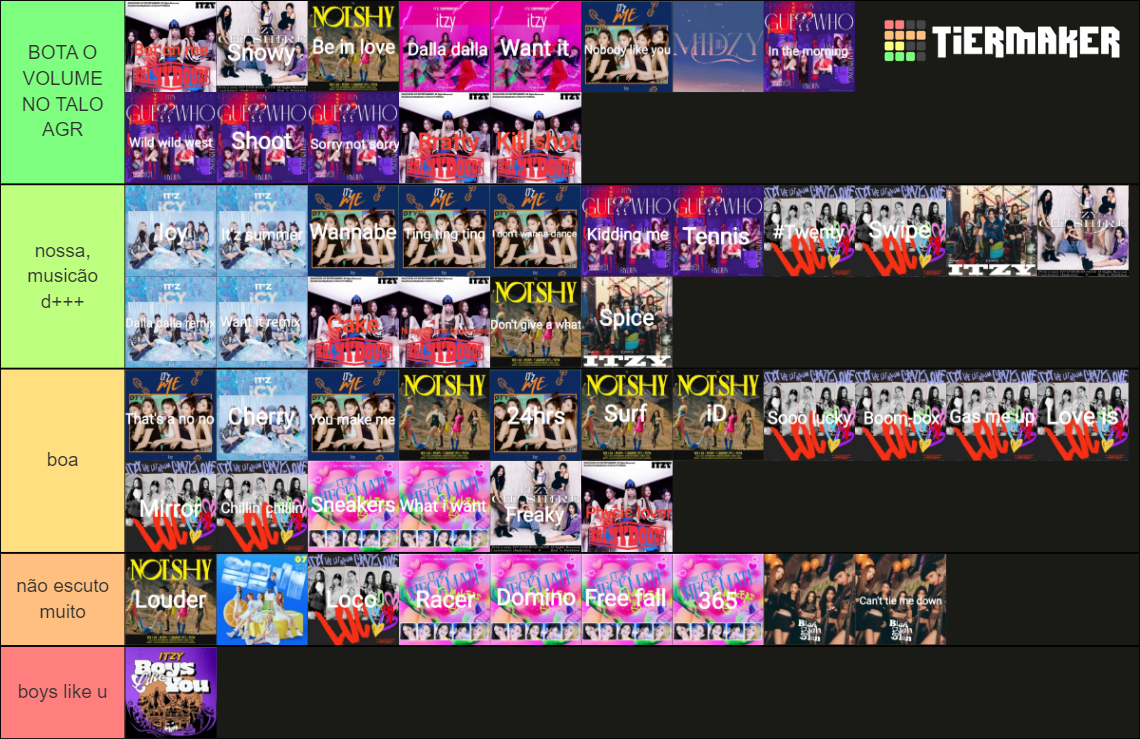 Itzy songs Tier List (Community Rankings) - TierMaker