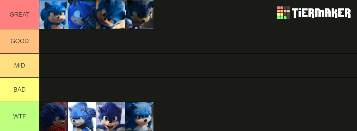 Movie Sonic Models Tier List (Community Rankings) - TierMaker