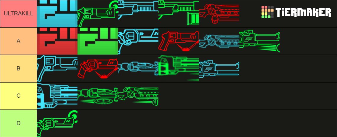 ULTRAKILL All Weapons (Including Sharpshooter) Tier List (Community ...