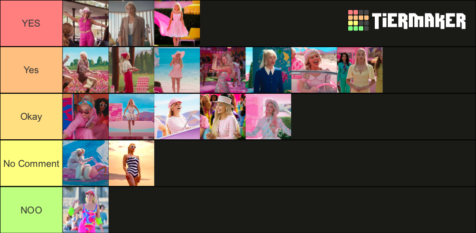 Barbie's Live Action Movie Outfits [UPDATED] Tier List (Community ...