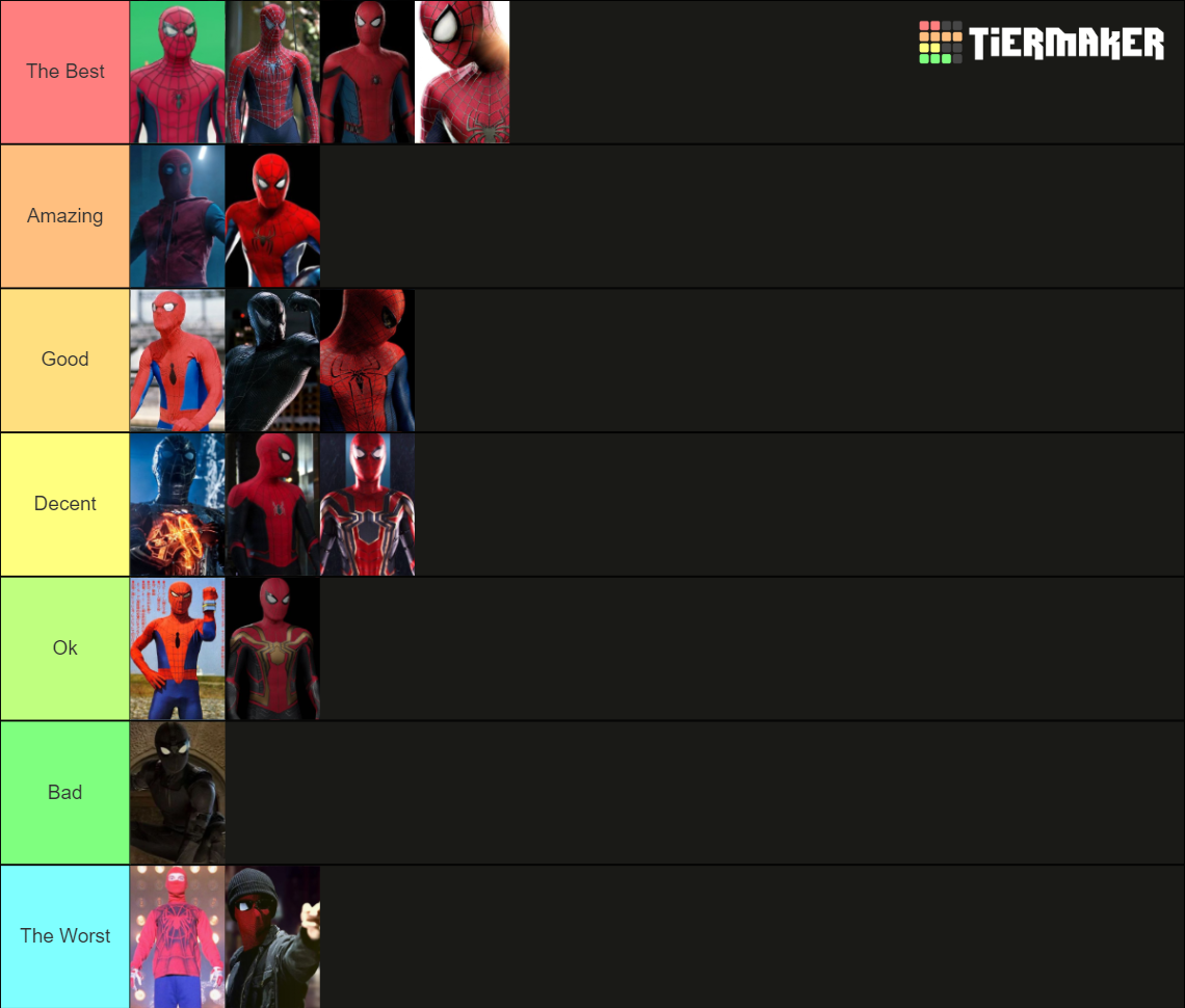 Live Action Spider-Man Suits Tier List (Community Rankings) - TierMaker