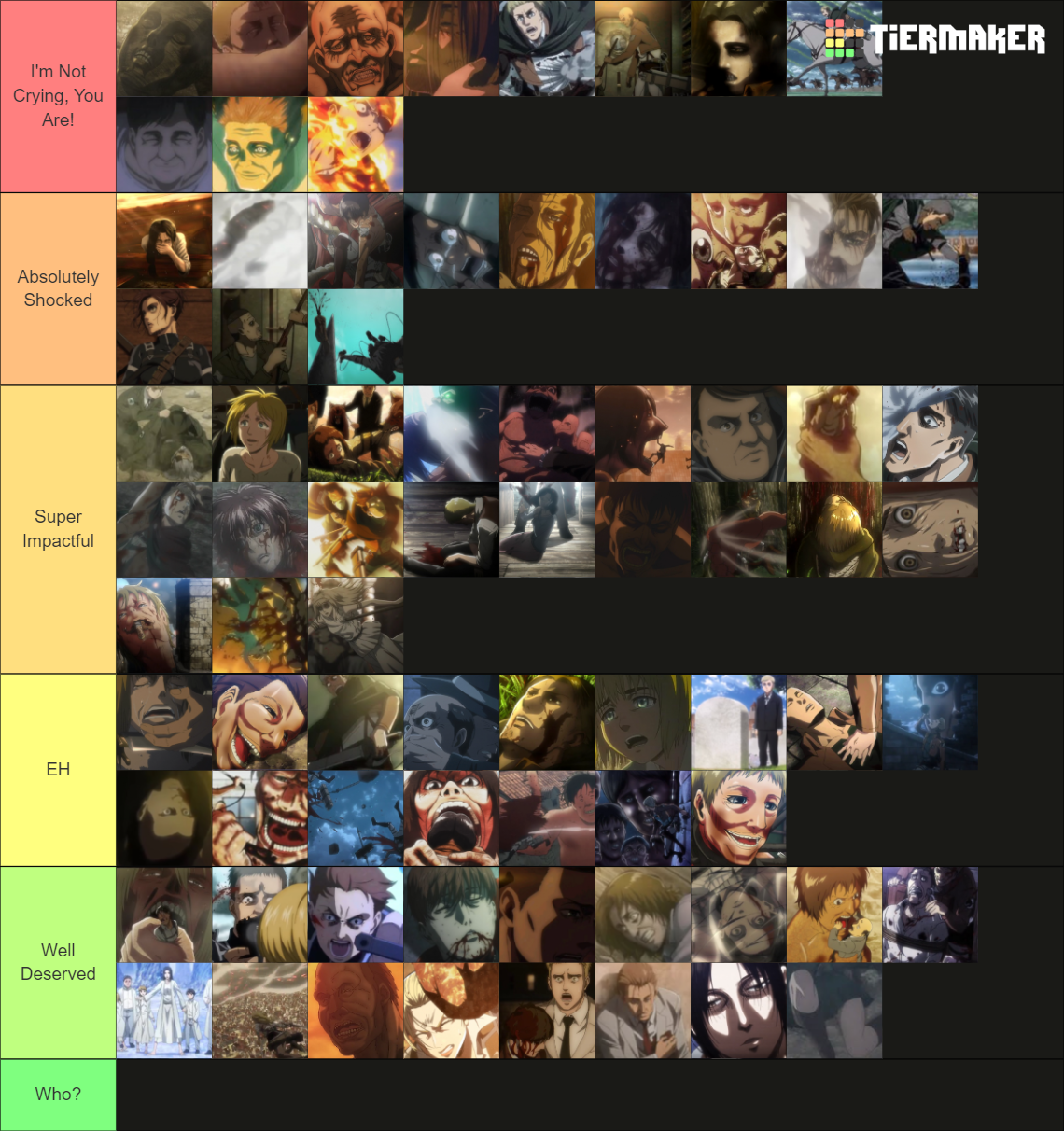 Attack on Titan Deaths Tier List (Community Rankings) - TierMaker