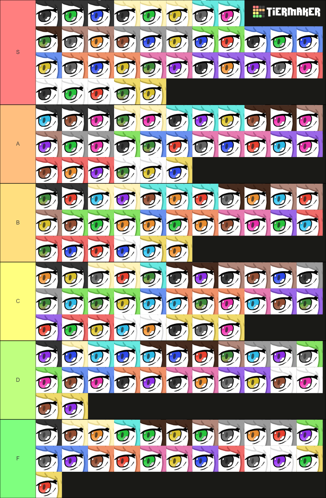 Anime Hair and Eye Color Combos (150+) Tier List (Community Rankings ...