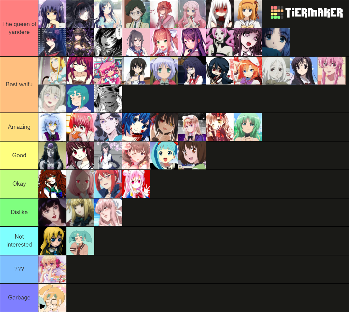 Best Yandere Girls List Tier List (Community Rankings) - TierMaker