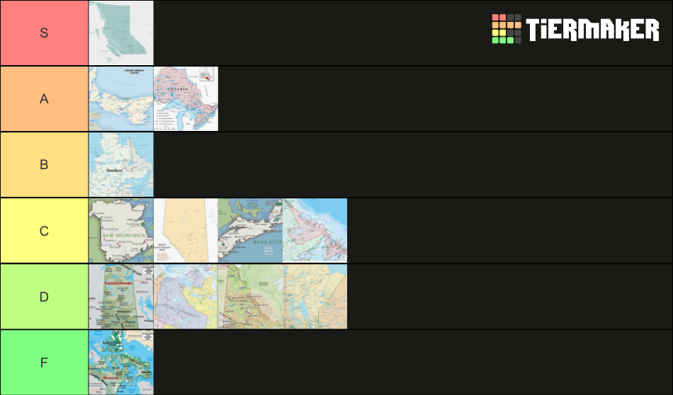 Canada Provinces and Territories Tier List (Community Rankings) - TierMaker