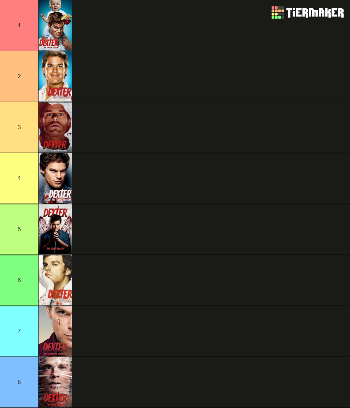 Dexter Seasons Tier List (Community Rankings) - TierMaker