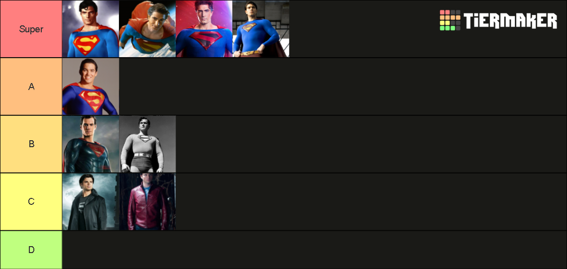 Superman Live-Action Suits Tier List (Community Rankings) - TierMaker