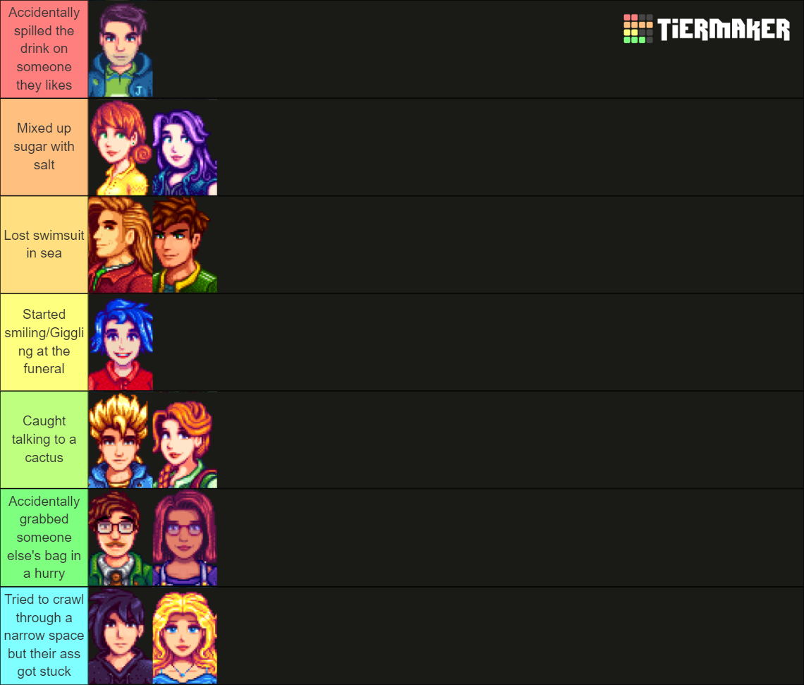 Stardew valley characters awkward situation Tier List (Community ...