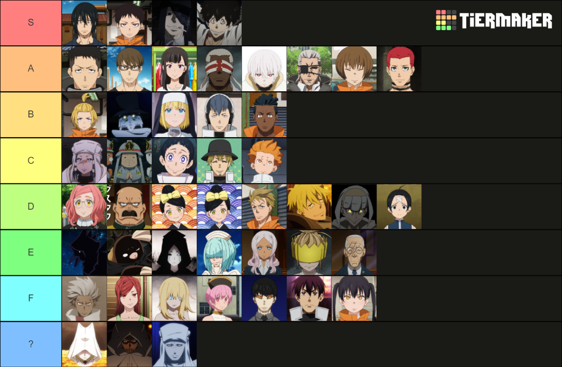 Fire Force Characters Tier List (Community Rankings) - TierMaker