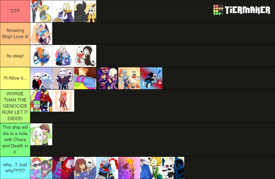 Undertale Ships Tier List (Community Rankings) - TierMaker