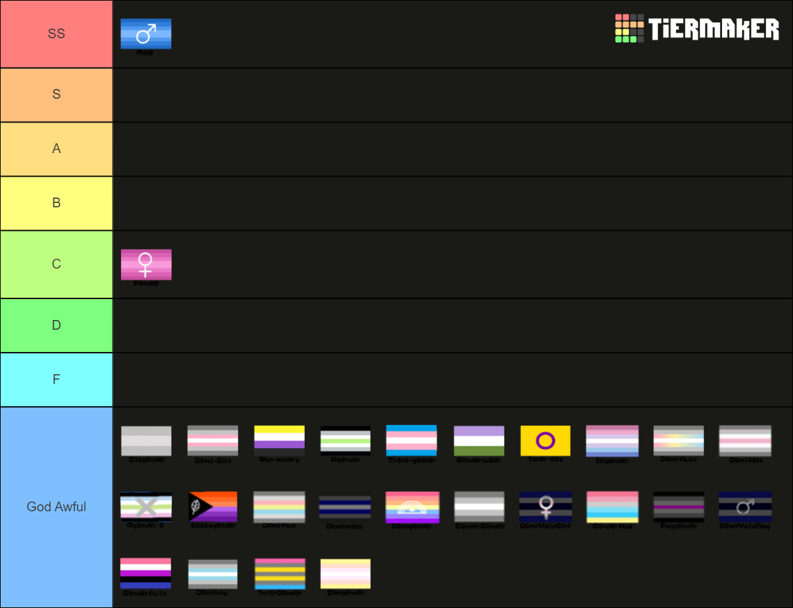 The Ultimate Gender Tier List (Community Rankings) - TierMaker