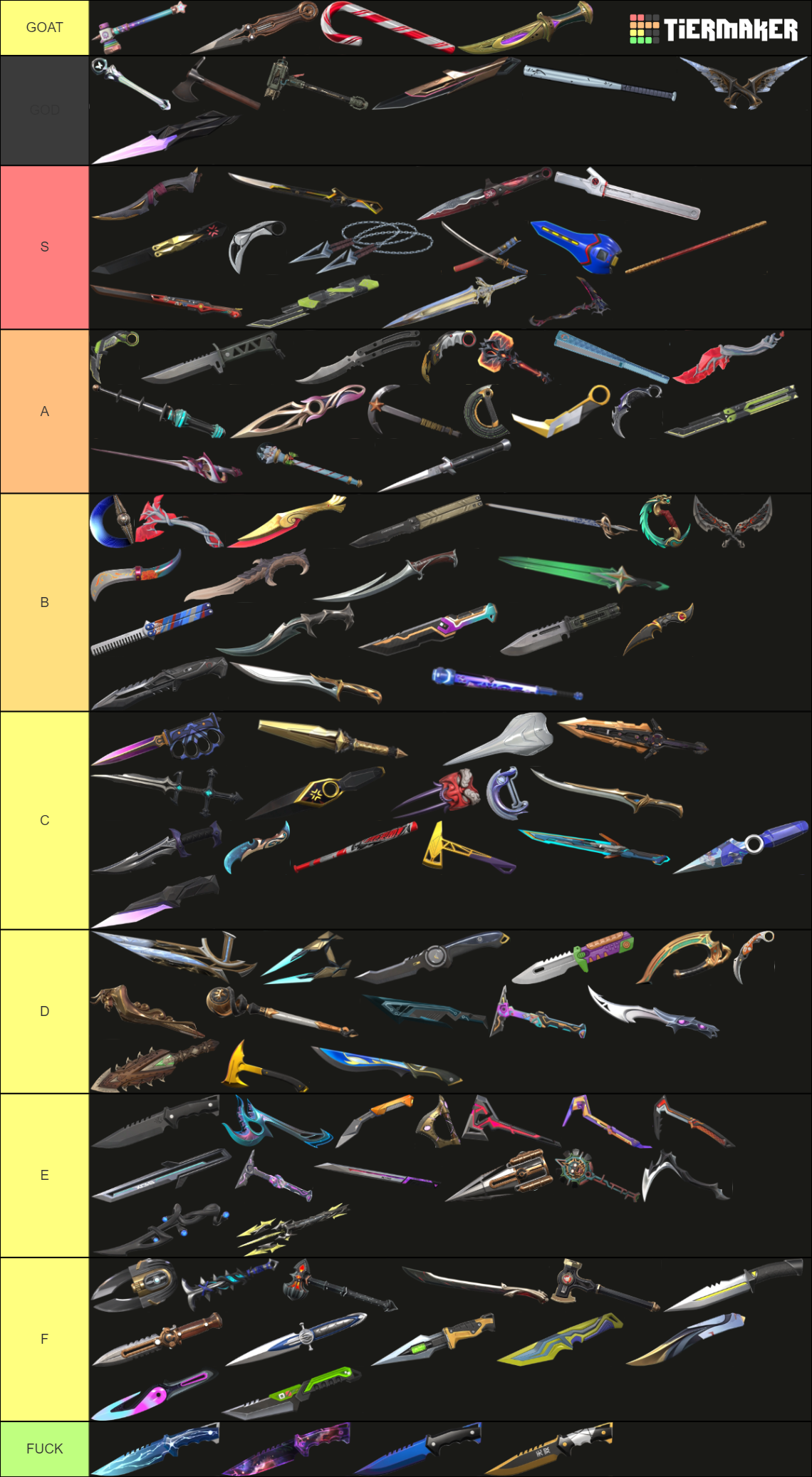 Valorant Melee / Knife Skins (October 2024) Tier List (Community ...