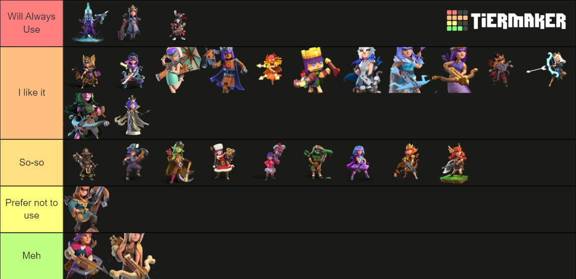 Archer Queen skins Tier List (Community Rankings) - TierMaker