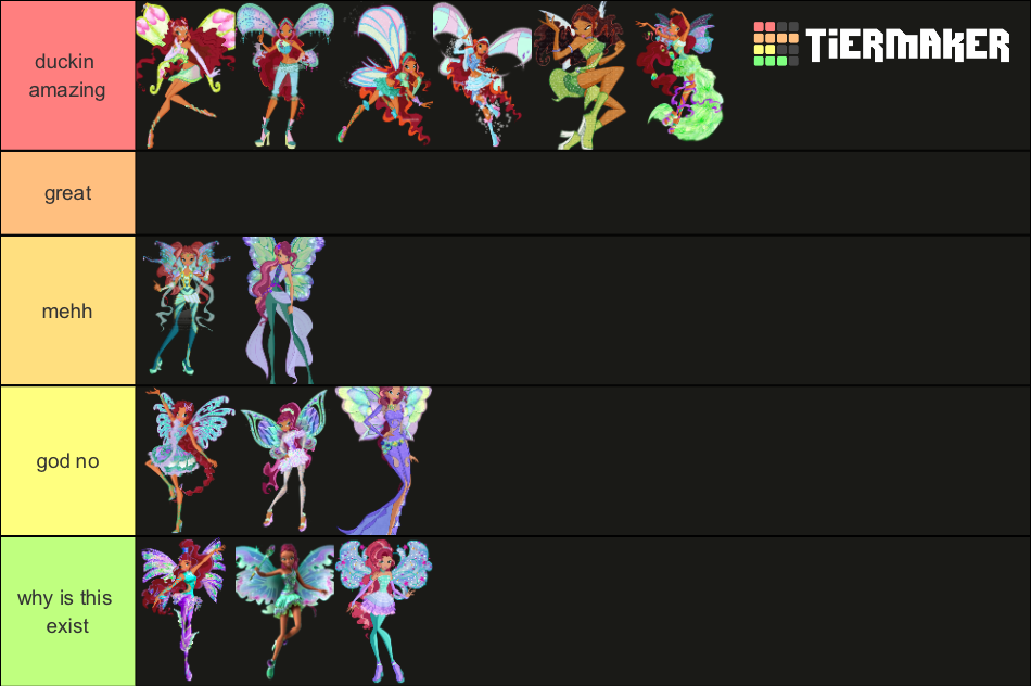 winx aisha/layla all transformations Tier List (Community Rankings ...