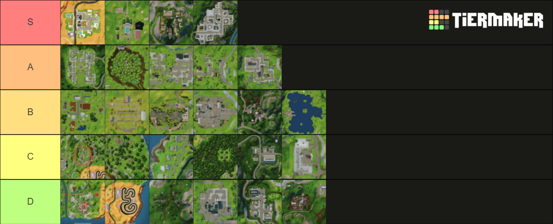 Fortnite OG Season POIs (Chapter 1 Season 5) Tier List (Community ...