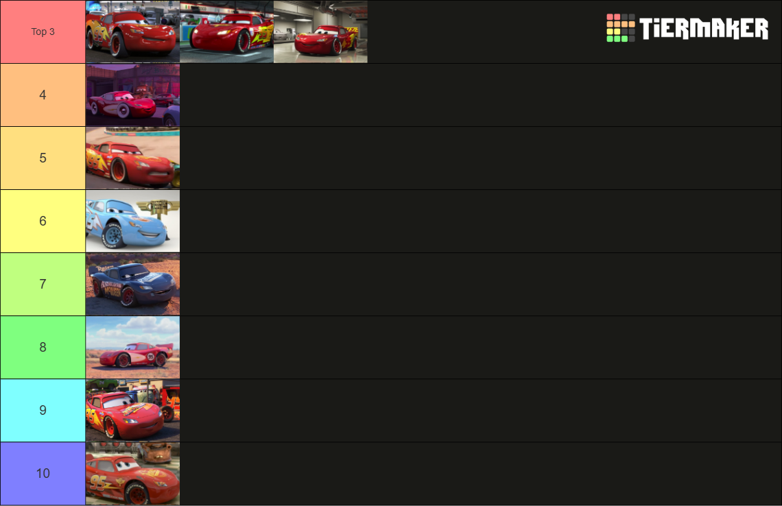 Lightning McQueen Paint Jobs Tier List (Community Rankings) - TierMaker