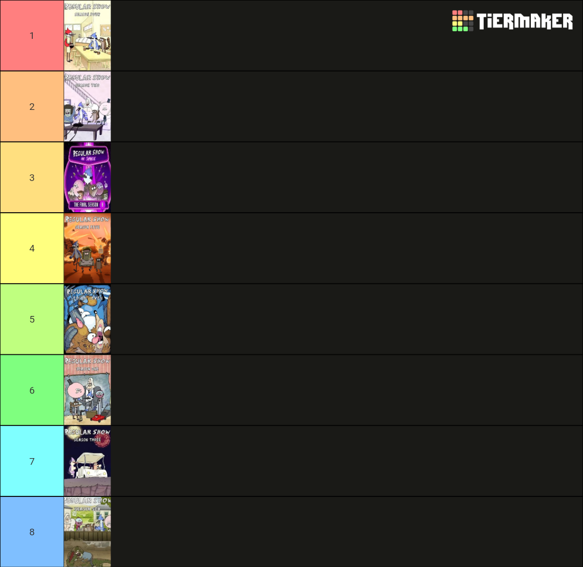 Regular Show Seasons Tier List (Community Rankings) - TierMaker