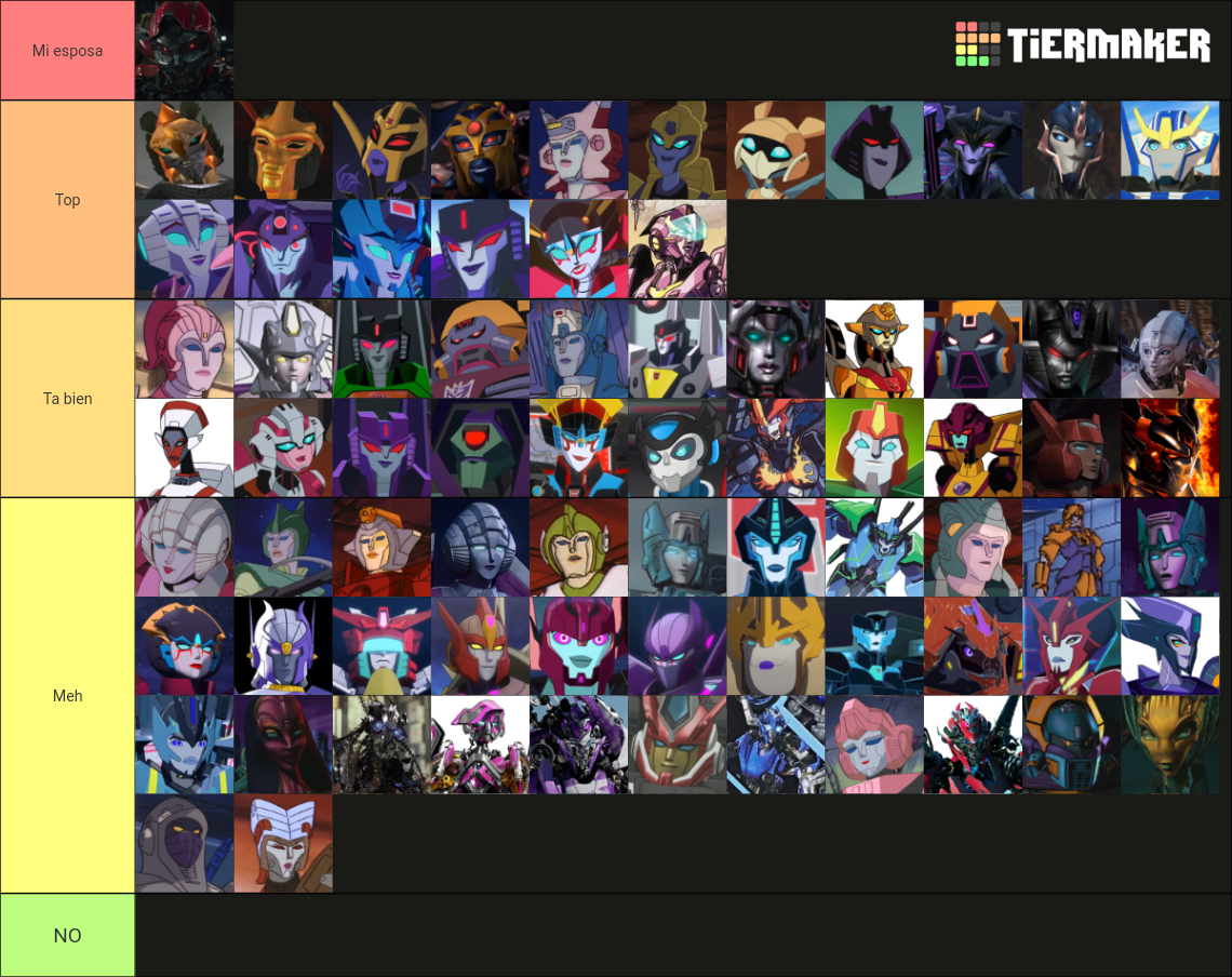 The Transformers Fem Bot Tier List (Community Rankings) - TierMaker