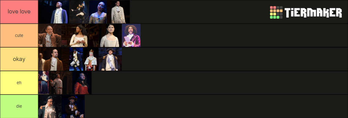 Hamilton Characters RANKED Tier List (Community Rankings) - TierMaker