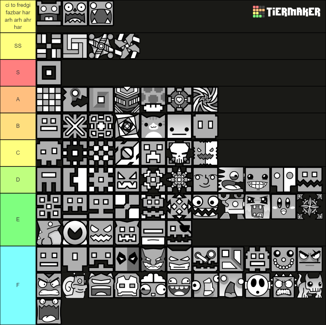 Geometry Dash Cubes Tier List (Community Rankings) - TierMaker