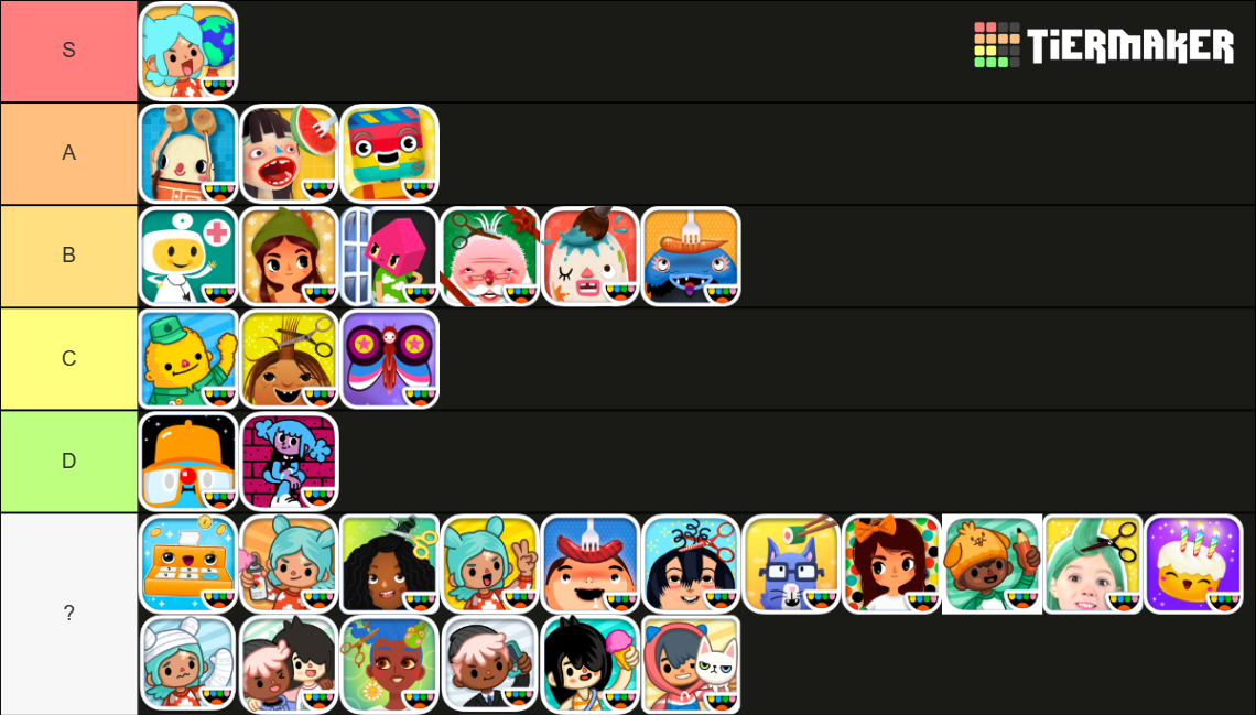 Toca Boca Apps Tier List (Community Rankings) - TierMaker