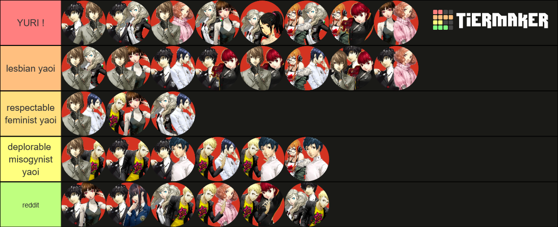 Persona Ships [all games] Tier List (Community Rankings) - TierMaker