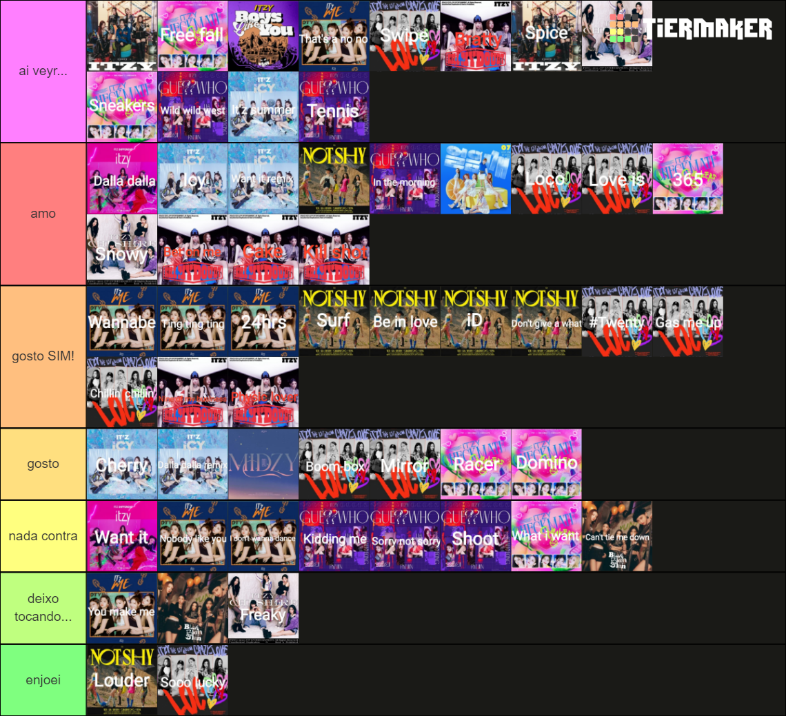 Itzy songs Tier List (Community Rankings) - TierMaker