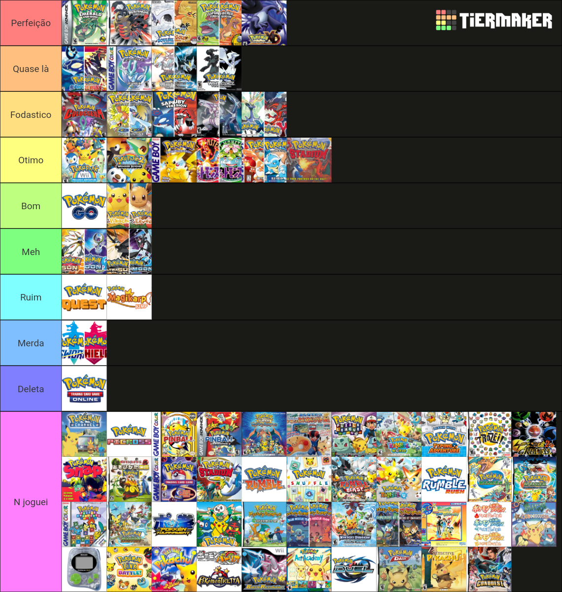 Every (EVERY) Pokemon Game Tier List (Community Rankings) - TierMaker