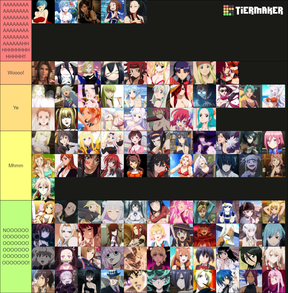 Top 100 Anime Waifu Tier List (Community Rankings) - TierMaker